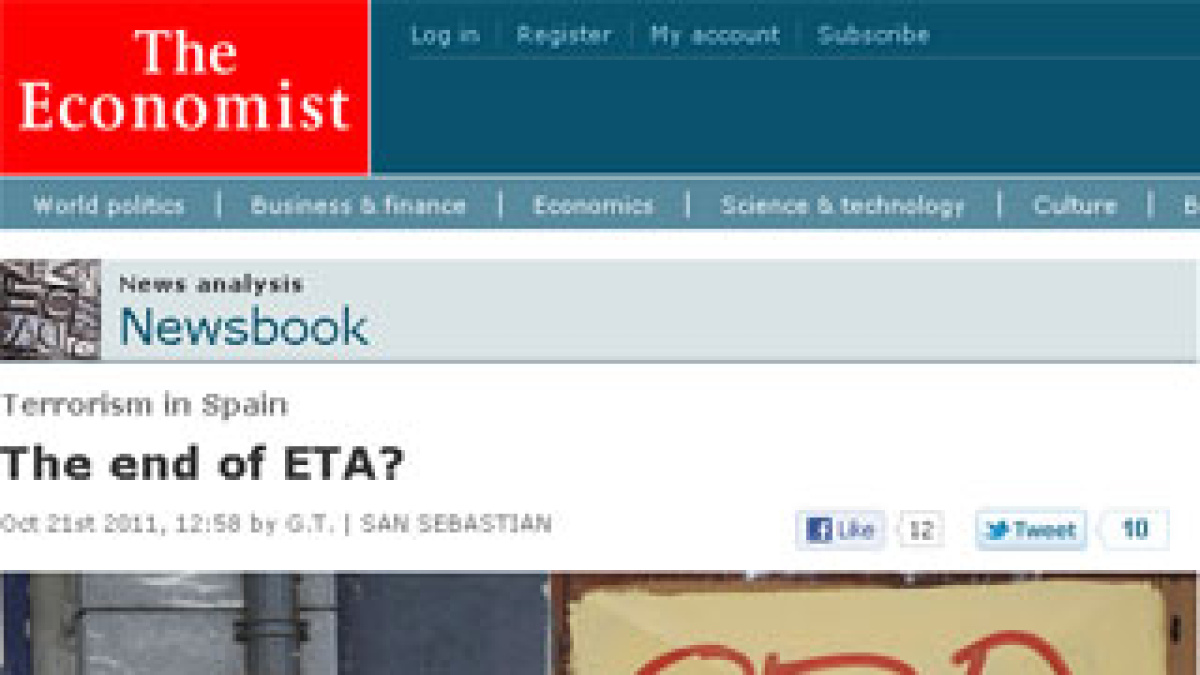 'The Economist' cree que todavía no se puede hablar del final de ETA ...