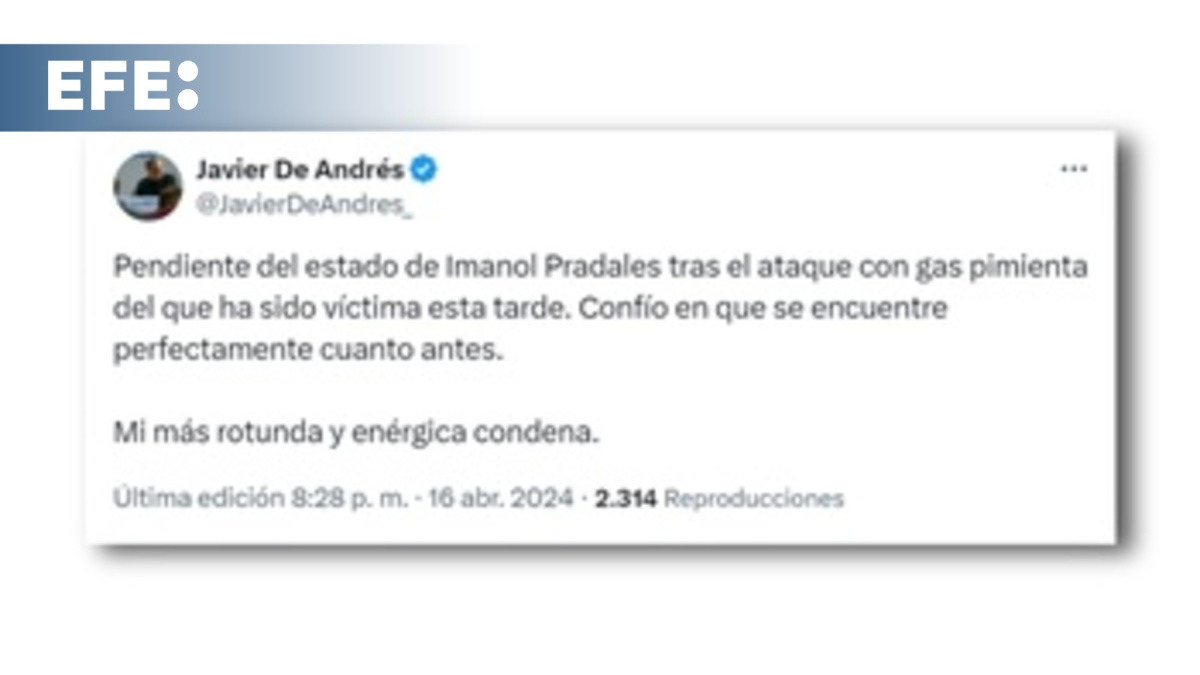 De Andrés condena el ataque con gas pimienta a Pradales | Público