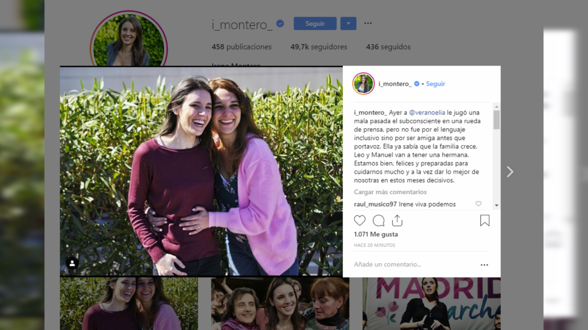 Montero anuncia que está embarazada de una niña | Público